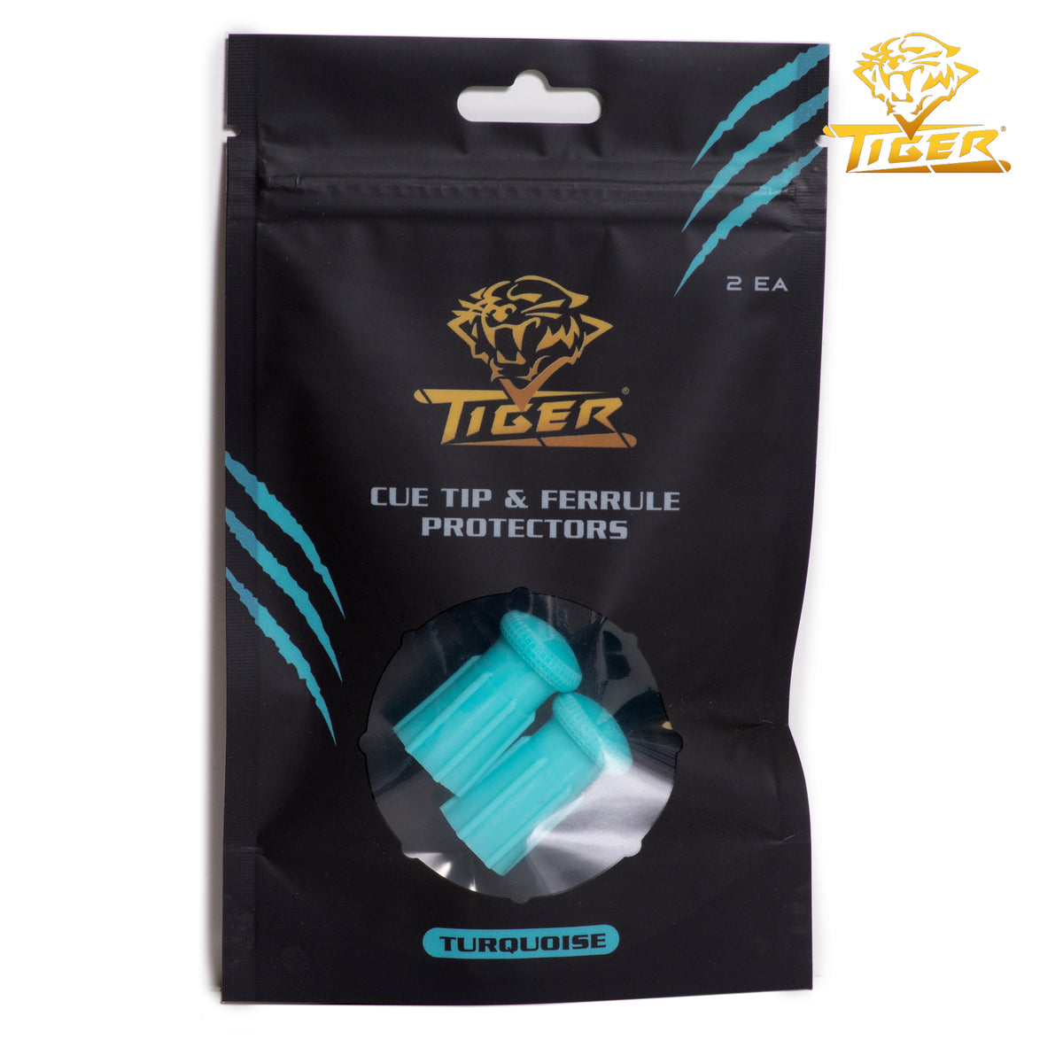 Tiger Cue Tip and Ferrule Protectors, 2-Pack, Tourquoise – Billiard City