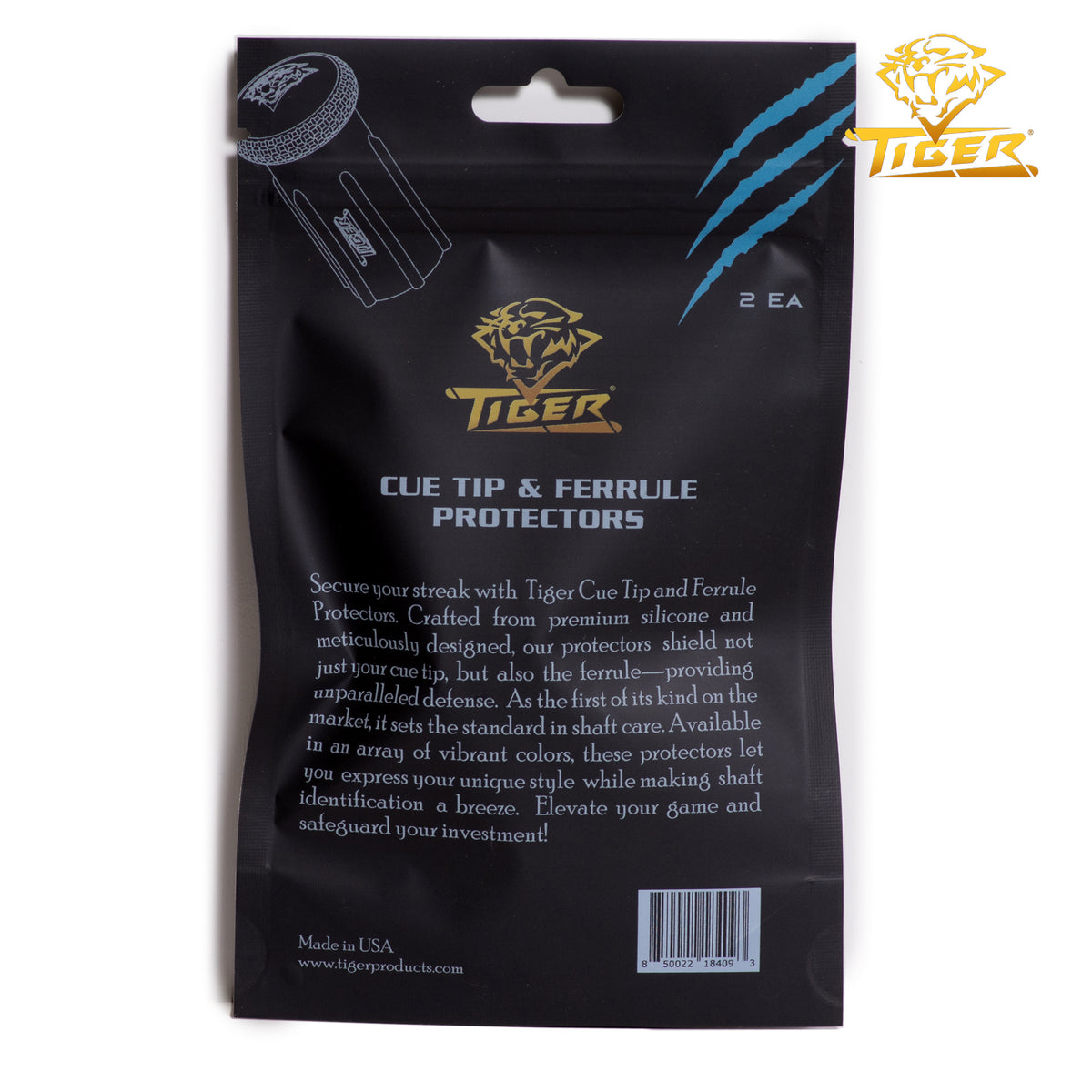 Tiger Cue Tip and Ferrule Protectors, 2-Pack, Aquamarine – Billiard City