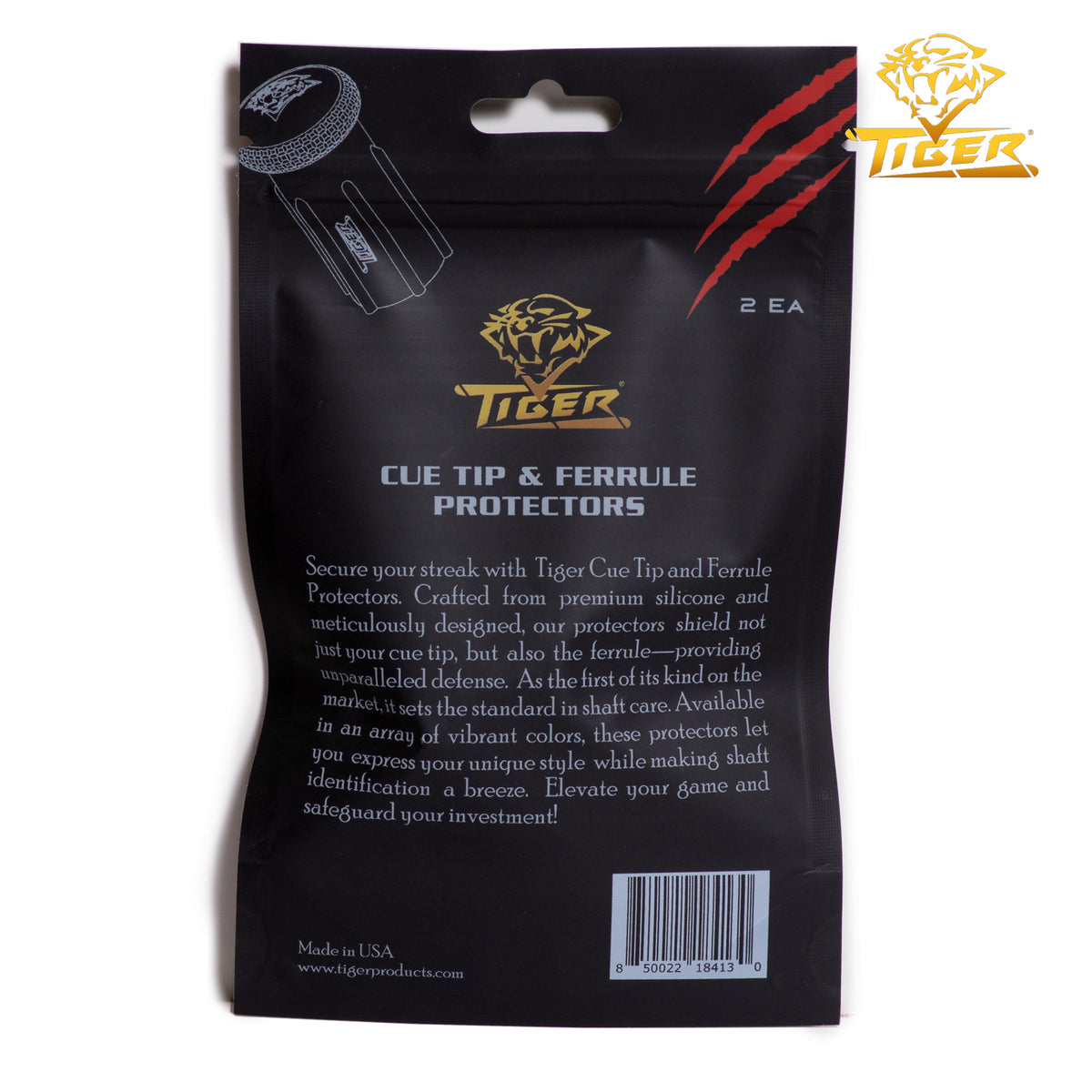 Tiger Cue Tip and Ferrule Protectors, 2-Pack, Ruby – Billiard City
